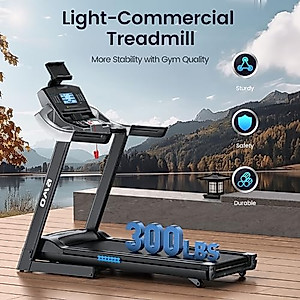 OMA Treadmills for Home, 5925 Folding Treadmill with 15% Auto Incline 3.0HP 300 lb Capacity for Running and Walking with Bluetooth Connectivity 36 Preset Programs, Running Machine for Home Exercise