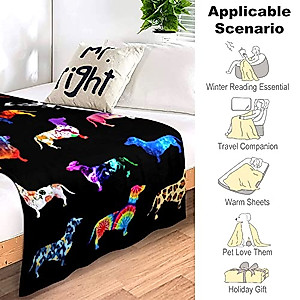 Dachshund Throw Blanket Bedding Super Soft Warm Flannel Blankets for Kids Adults Bedroom Living Room Sofa 50"x60"