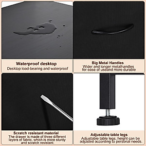 Ebeneze Dresser for Bedroom with 4 Storage Drawers, 51" Tall Fabric Closet Chests Organizer Tower Furniture with Wooden Metal Frame for Clothes, Kids, Hallway, Entryway, Small Space, Black