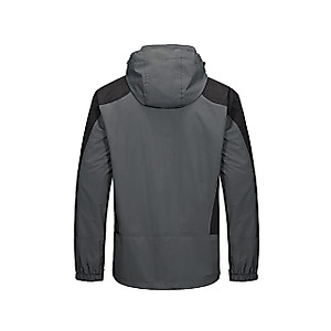 Little Donkey Andy Men's 3 in 1 Winter Ski Jacket Warm Fleece Liner Jacket Waterproof Windproof Snow Coat & Detachable Hood Grey/Black XL