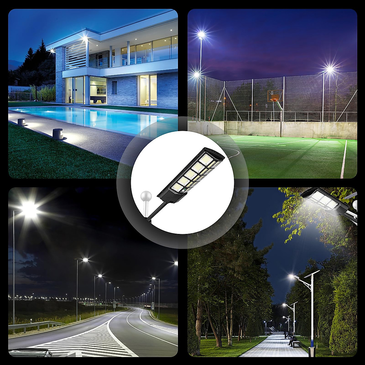 Xmart Solar Street Lights Outdoor Waterproof 80000LM 744 Upgraded LEDs Solar Parking Lot Lights Dusk to Dawn Solar Motion Flood Light Wide Angle Sensor and Remote Control for Area Pole Yard 2-Pack