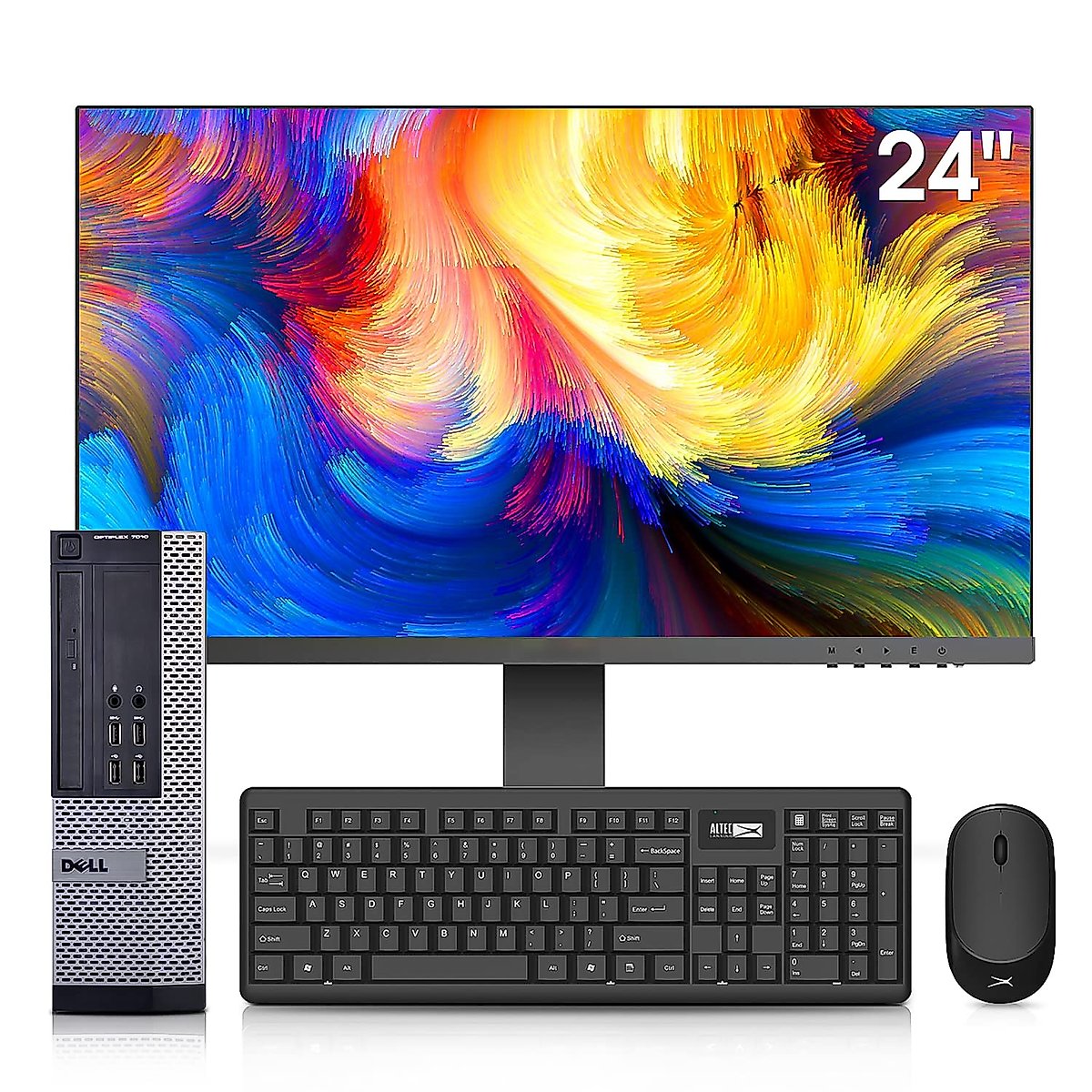 Dell OptiPlex 7010 Desktop Computers with 24 inch Monitor PC Bundle, Intel Core i7-3770 3.4GHz, 16GB Ram New 512GB SSD,Intel AC8260 Built-in WiFi, DVD-RW, Refurbished Desktop Windows 10 Pro (Renewed)