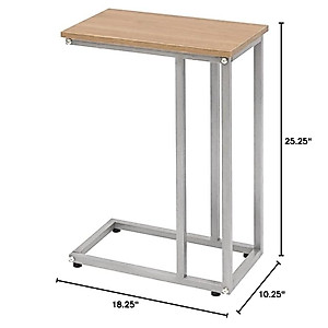 Coral Flower C Side Table Sofa End Tables for Home Office, Living Room Accent Snack Table Couch Table for Coffee，Light Walnut