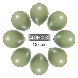 12 Inch Sage Green Balloons Eucalyptus Bridal Shower Balloons Greenery Gender Neutral Baby Shower Decorations Olive Green Party Balloons 40 Count