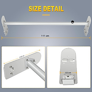 OCPTY Extendable Pick-Up Truck Ladder Rack Van Roof Mount 78.8" Steel Ladder Rack for Chevy Express 2500 for Dodge for Ford E-250/350 for GMC Savana with Rain Gutters 3 Bars Set - 800lbs Capacity