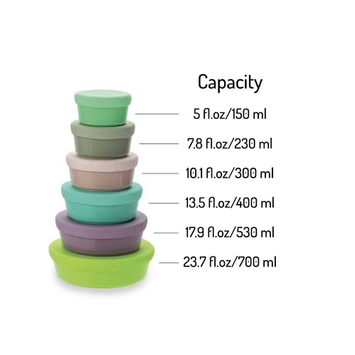 melii Stacking & Nesting Containers with Silicone Lids - 12 Pieces