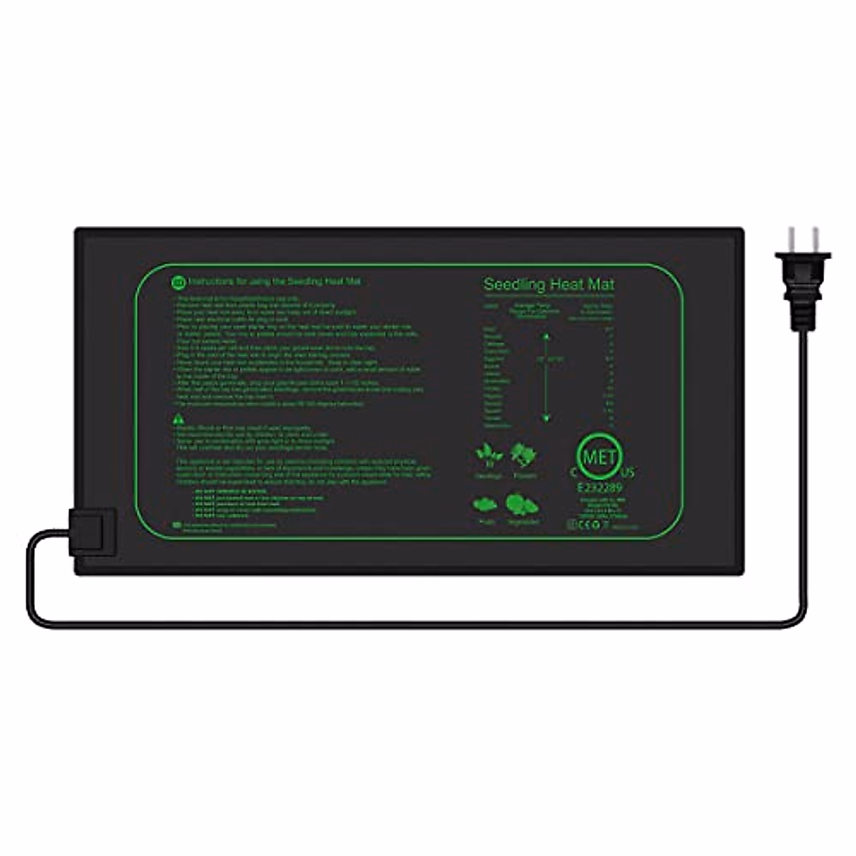 GYTF 21Watts Seedling Heat Mat - MET Standard Warm Hydroponic Heating Pad for Indoor Gardening, Durable Waterproof 10" x 20.75"