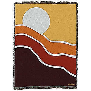Pure Country Weavers 70's Sunset Blanket by Kyra Brown - Abstact Art - Gift Tapestry Throw Woven from Cotton - Made in The USA (72x54)