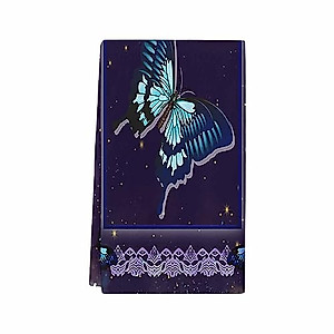 Big buy store Kitchen Towels Butterfly Dish Towels and Dishcloths Sets Decorative Tea Towel Purple Starry Sky Starlight Absorbent Hand Towels for Kitchen Drying Bathroom Decor Gift 18x28 Inch