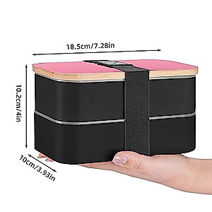 Pink Sand Beach Adult Lunch Box, Bento Box, With Cutlery Set Of 3, 2 Compartments, Rectangular, Lunch Box For Adults