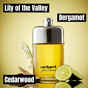 Cacharel Pour Homme, Eau de Toilette for Men, Woody, Spicy With Notes of Bergamot & Cedarwood, 3.4 Fl. Oz.