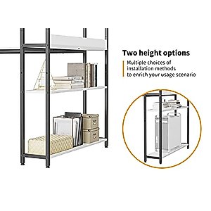 CubiCubi Computer Corner Desk with Storage Shelves, 47 Inch Small L Shaped Computer Desk, Home Office Writing Desk with 2 Hooks, White