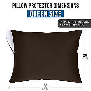 Utopia Bedding Waterproof Pillow Protectors Zippered (2 Pack, Brown) Queen Size, Zippered Pillowcases, Bed Bug Proof Pillow Encasement Covers 20 x 28 Inches