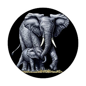 Baby Elephant Mom Elephant Cute White Elephant Love PopSockets PopGrip: Swappable Grip for Phones & Tablets