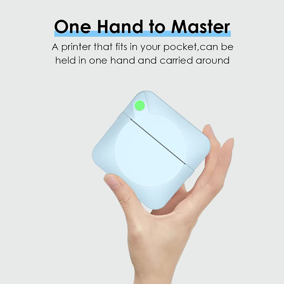 Wisoqu Mini Printer Pocket Mini Printer,200DPI Resolution Thermal Printing Ergonomic Printer,Wireless Mobile Photo Mini Printer Compatible with Android and iOS(Blue)