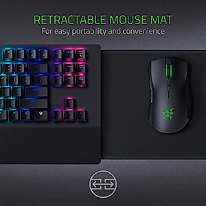 Razer Turret Wireless Mechanical Gaming Keyboard & Mouse Combo for PC, Xbox One, Xbox Series X & S: Chroma RGB/Dynamic Lighting - Retractable Magnetic Mouse Mat - 40hr Battery, Classic Black