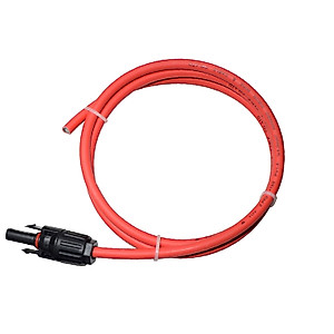 LIXINTIAN 3.3 Feet (4mm²) Solar Panel Extension Cable，with Female and Male Connectors (3.3FT Red+3.3FT Black)