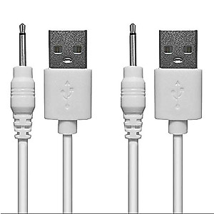 oGoDeal Replacement USB to DC Charging Cable | USB Charger Cord - 2.5mm - Original Replacement (2 Pack White)