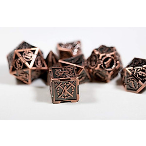 Sword Strengthened Metal 7-Dice Set (Copper)