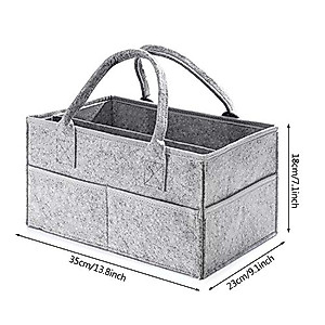 HBlife Baby Diaper Caddy Organizer with Compartments- Gray