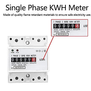 Watris Veiyi DDM75S 10-40A Single Phase KWH Meter, 4P Din Rail Energy Meter, Electric Meter, Electronic Din Rail KWh Meter, LED Electricity Power Consumption Wattmeter Energy Meter