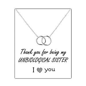 Friendship Necklace Infinity Beyond Pendant Gift card Family Friends Jewelry Love for Her Silver toned, Metal