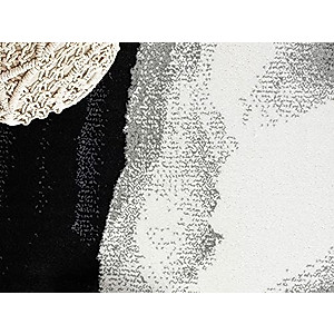 Abani Rugs Modern 5'3"x7'6" Black & White Floral Swirl Area Rug - Contemporary Geometric 3D Rug, Arto Collection