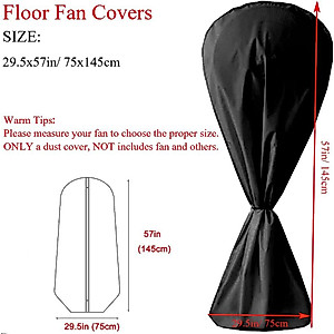 UCARE Fan Cover Dustproof Standing Pedestal Round Floor Electric Fan Dust Covers Household Patio Fans 420D Heavy Duty Oxford Cover Waterproof Floor Covers for Indoor Outdoor (Black)