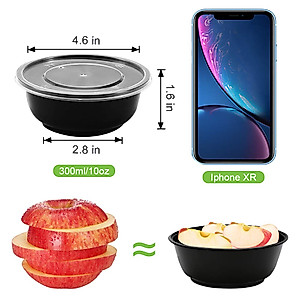 50-Pack Meal Prep Containers Freezer Containers Plastic Microwavable Food Containers Bowls with Lids (10 oz) Storage Bento Lunch Boxes -BPA-Free Food Grade