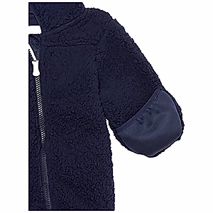 Amazon Essentials Unisex Babies' Sherpa Fleece Bunting Suit, Dark Navy, 0-3 Months