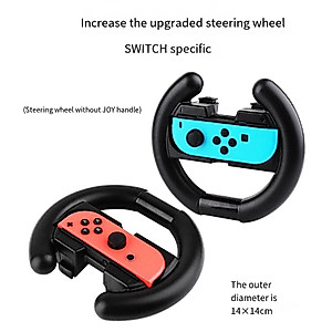 Mmwpqbd for Nintendo Switchh Game Aiming Wheel Mario Racing 8 Bracket Accessories Left and Right Double Handle Grip 1 Set Total 2 Brackets ☆ Black