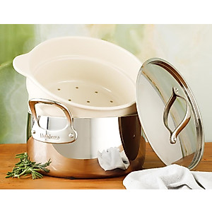 Bloomhouse - Oprah's Favorite Things - 6-QT Triply Stainless Steel Dutch Oven w/Non-Stick Non-Toxic Ceramic Interior and Ceramic Steamer Insert