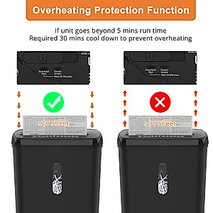 Paper Shredder, 10-Sheet Strip Cut with 3.17-Gallon Basket, P-2 Security Level, 3-Mode Design Shred CD and Credit Card, Durable&Fast with Jam Proof System, Paper Shredder for Home Office (ETL)