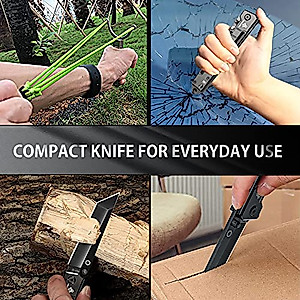 NedFoss Pocket Knife, 8'' Tanto Hunting Folding Knife with Glass Breaker, Slingshot, Pocket Clip, Survival Knife for Emergency Rescue Situations, Home Improvements, Cool Knives for Men