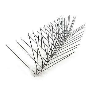 Bird-X Stainless Steel Bird Spikes, 8-inch Extra-Wide Spikes, Bird Spikes for Pigeons and Other Small Birds, Easy to Install, Contains 2 ft. Strips, Covers 100 Linear Feet Area, EWS-100