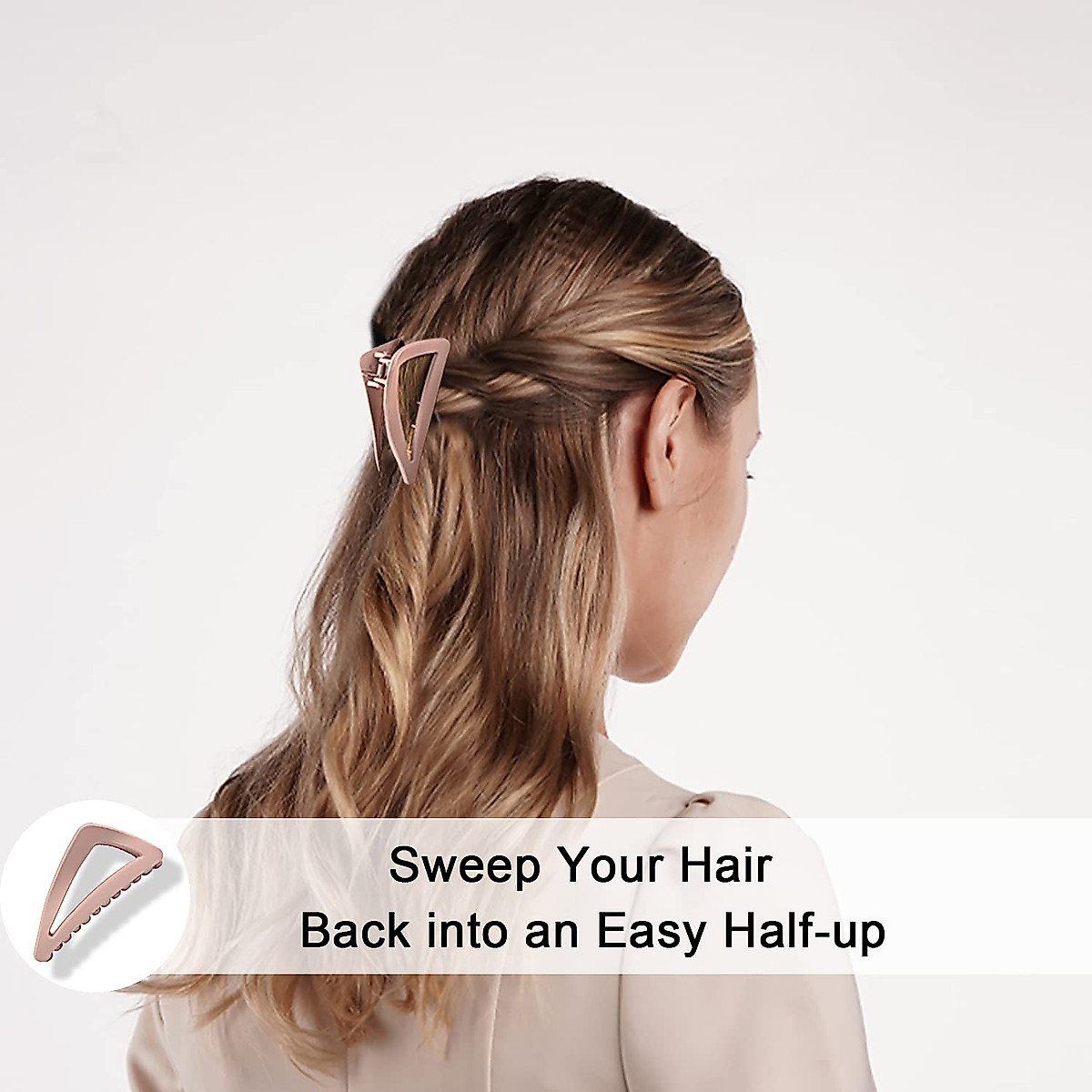 Medium Hair Clips for Women Girls - Strong Hold Matte Jaw Clips, Triangle Hair Clamps for Thin/Medium/Thick Hair With Gift Box (Pastel Color)