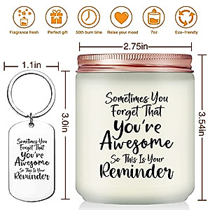 Volufia Sometimes You Forget That You're Awesome Candle - Inspirational Gifts for Women - Thank You Gifts for Coworker, Best Friends -Teacher Appreciation Gifts - Funny Cancer Gifts for Women