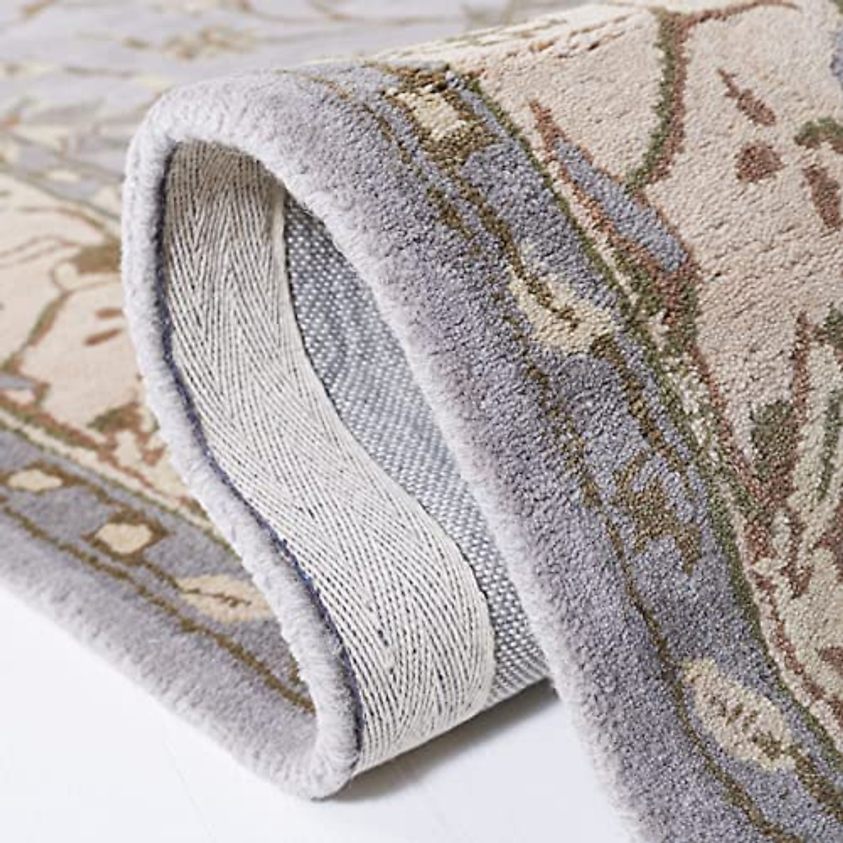 SAFAVIEH Heritage Collection Area Rug - 8' x 10', Beige & Grey, Handmade Traditional Oriental Wool, Ideal for High Traffic Areas in Living Room, Bedroom (HG862A)