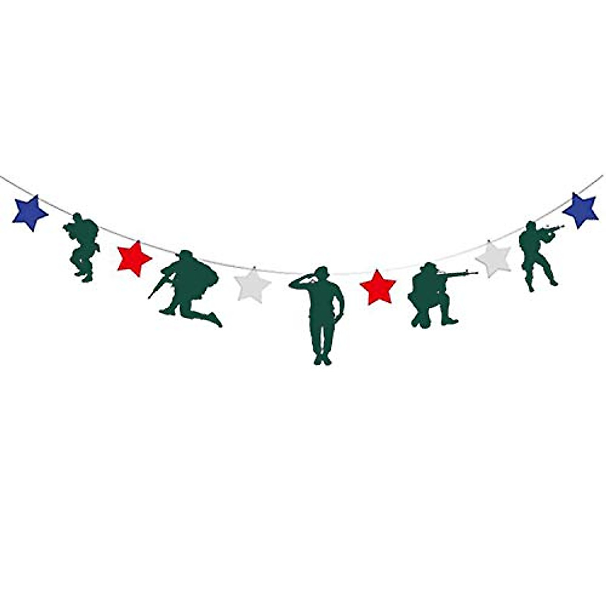 Patriotic decoration banner, army military camouflage party decorations,Veteran Party Supplies (green, 1pc)