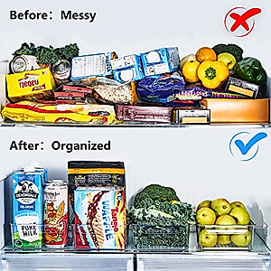 Refrigerator Organizer Bins, REDMOND 6pcs Fridge Organizers and storage clear Stackable for Kitchen, Pantry, Refrigerator, Cabinets, Freezer, 12.3" Long (6 Small)