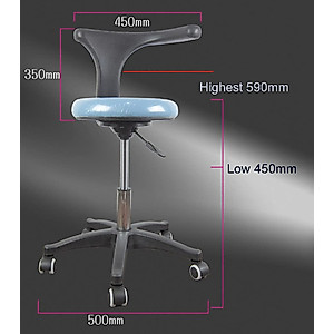 Medical Dental Stool Dentist Chair with 360 Degree Rotation Armrest PU Leather Assistant Stool Chair Height Adjustable