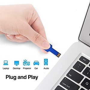 USB Flash Drives 5 Pack 64GB USB 2.0 Metal Thumb Drives K&ZZ Jump Drive Memory Stick Key Shape for Students,Office,Company- Multicolor