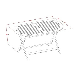 East West Furniture DIDK5CWNA 5 Piece Patio Garden Table Set Includes an Oval Outdoor Acacia Wood Dining Table and 4 Folding Side Chairs, 36x60 Inch, Natural Oil