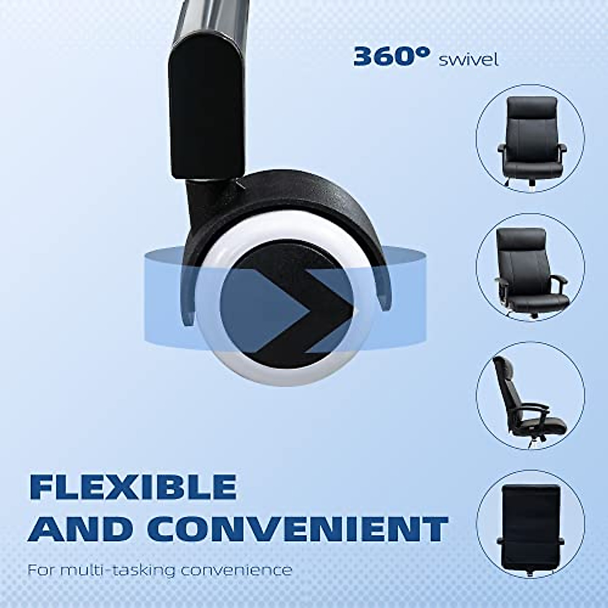 Vinsetto Executive Office Chair, PU Leather Computer Chair with 360 Degree Swivel Wheels, Adjustable Height, Tilt Function, Black