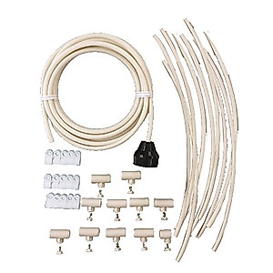 mistcooling Patio Misting System-Patio Misting Kit Assembly - Make Your own Misting System - Easy to Build and Install - 5 Minute Installation (48Ft 12 Nozzles)