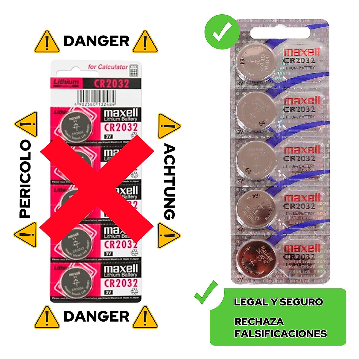 CR2032 Maxell LITHIUM 5 BATTERIES