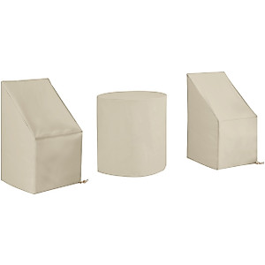 Crosley Furniture Patio Furniture Covers, Waterproof 3-Piece Cover Set for Outdoor Chairs and Bistro Table, Tan