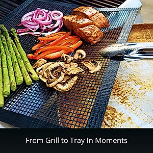 SIGVAL Mighty Mat - Reinforced Non-Stick Jerky Smoker Grill Mesh Mat - Set of 3 - Baking Mat, and BBQ Mat to Cook Fish, Vegetables, Meats on Smoker or Grill