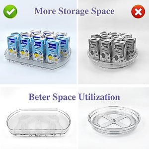 Incostar 360° Rotating Lazy Susan Turntable Organizer - Multifunctional 11.8" x 8.7" Rectangular Organizer for Refrigerator, Cabinet, Pantry, and Kitchen Countertop （2 Pack）