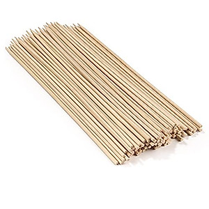 BambooMN Premium 15" Inch (1.25ft) Long 5mm Thick Safe Multipurpose Tornado Twist Potato Bamboo Skewers, 300 Pieces Perfect for Camping or Outdoor Party, Garden Sticks